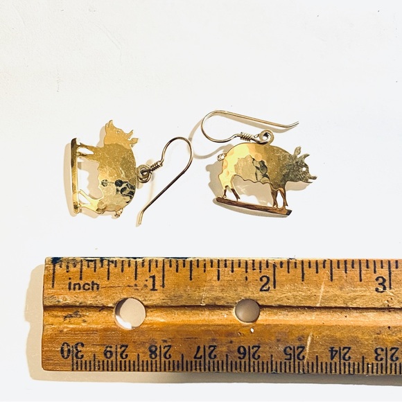 Wild Bryde | Jewelry | Vintage Wild Bryde Gold Pig Dangle Earrings ...